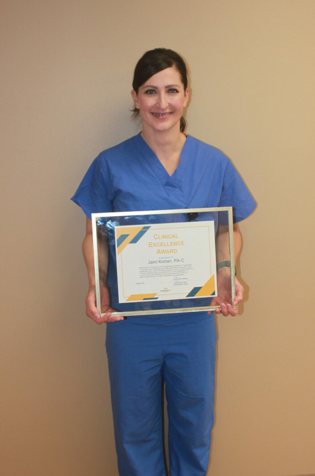 Jami Kortan, PA-C, receives Clinical Excellence Award - Monument Health